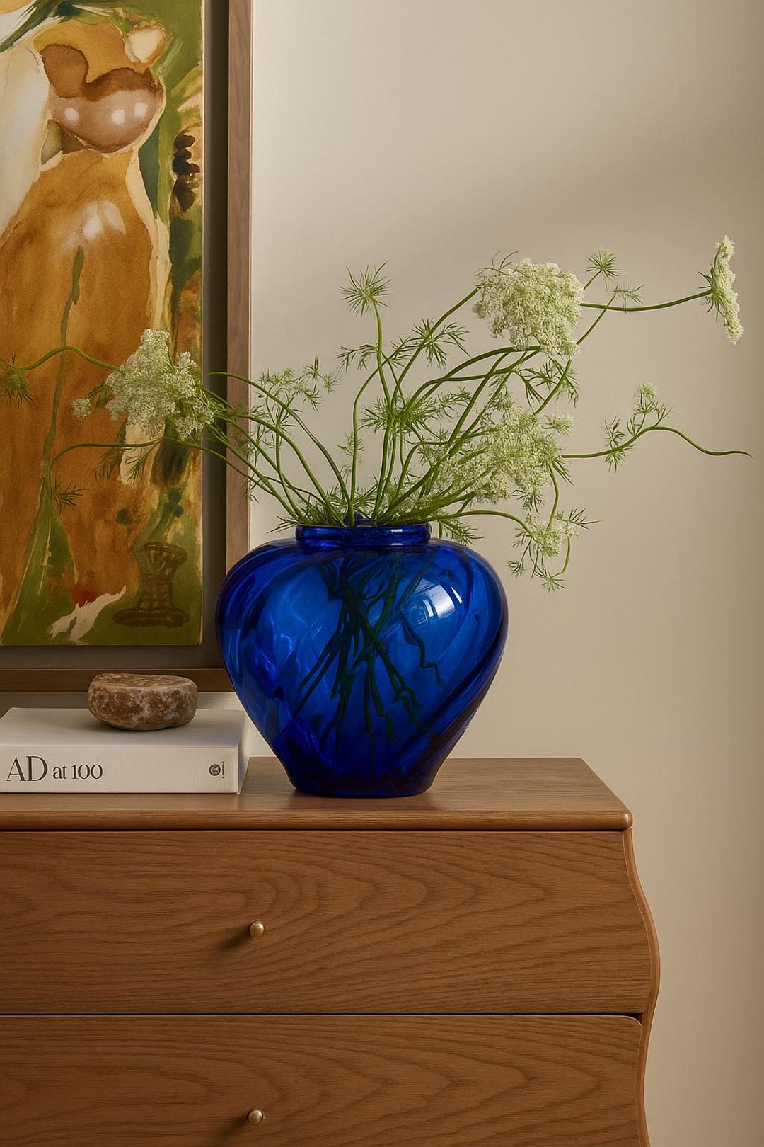 IVV Italy Cobalt Blue Glass Vase - Etsy