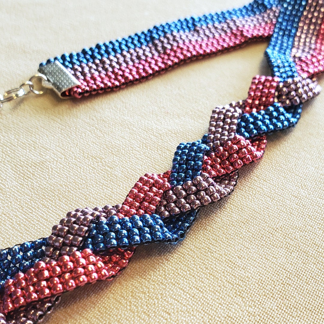 Bi Pride Flag Braided Peyote Stitch Choker Necklace - Etsy