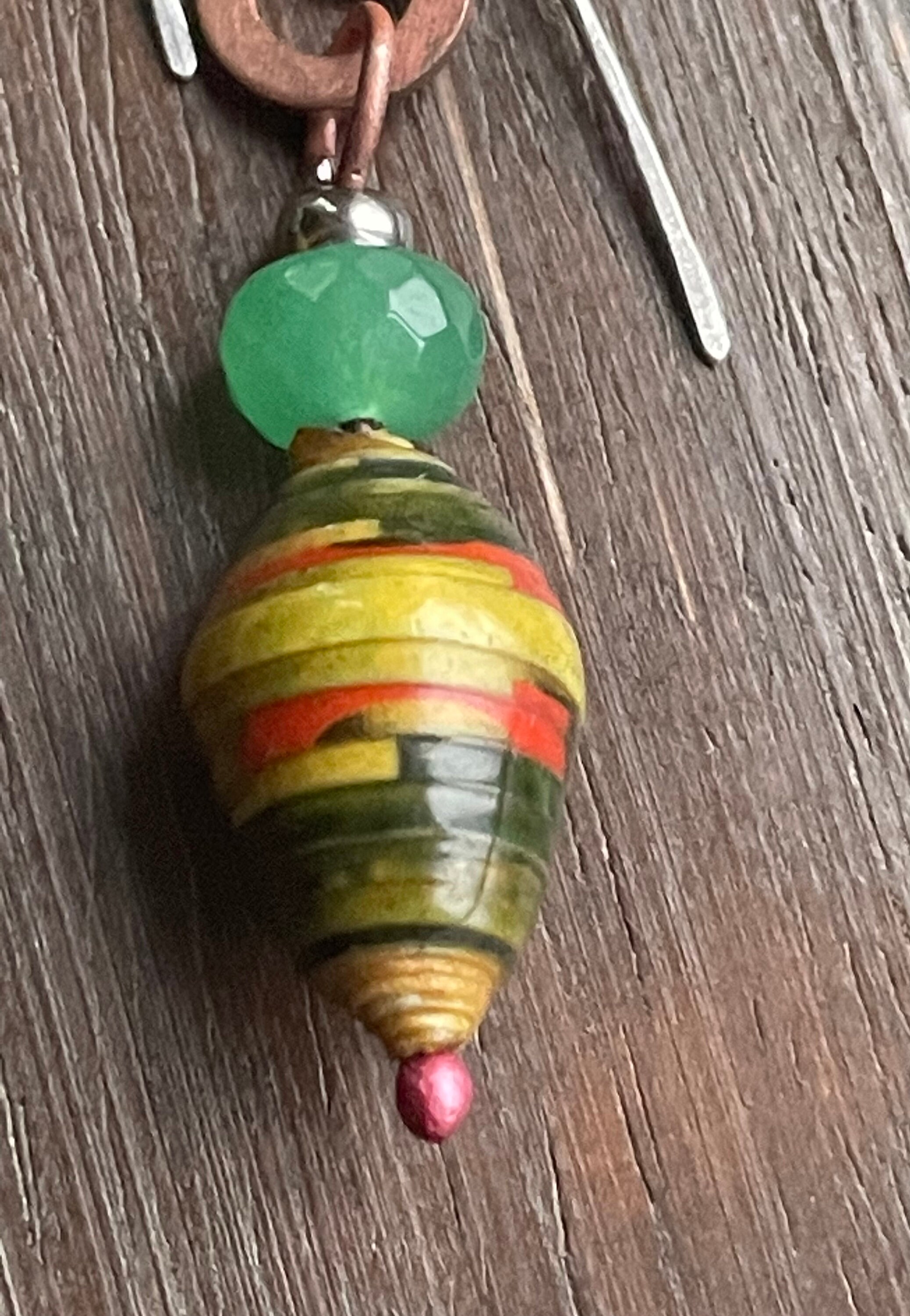 Boho Artisan Handmade Recycled African Paper Bead, Silver, Copper and ...