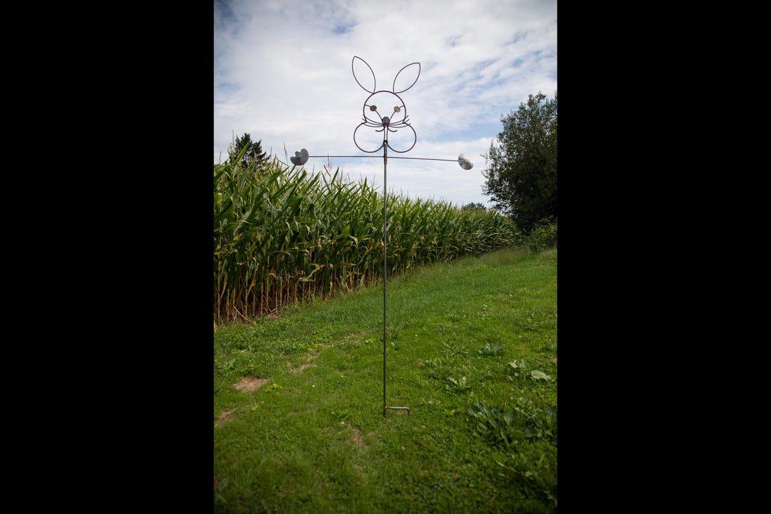 Rabbit Scarecrow | Outdoor Metal Art | Wrought Iron | Amish Handmade in ...