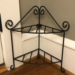 Wrought Iron Corner Shelf Stand - Etsy