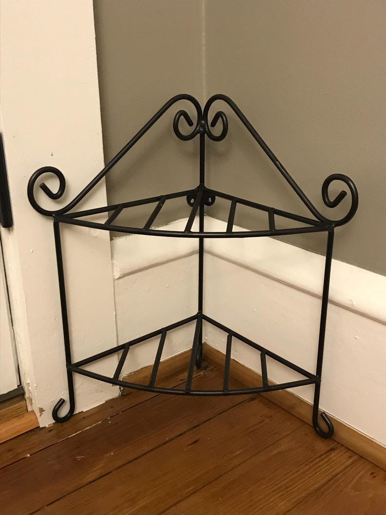 Wrought Iron Corner Shelf Stand - Etsy