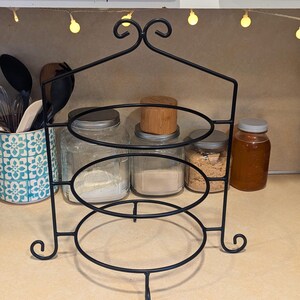 3 Tier Wrought Iron Pie Plate Holder - Holds Standard 9" Pie Plates ...
