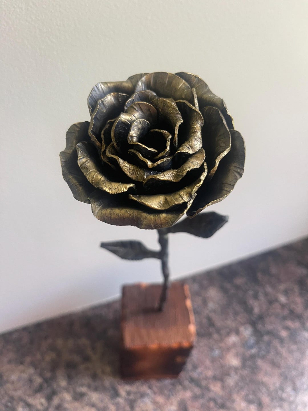 Amish Blacksmith Forged Rose - Small & Large Sizes - Artificial Flower ...