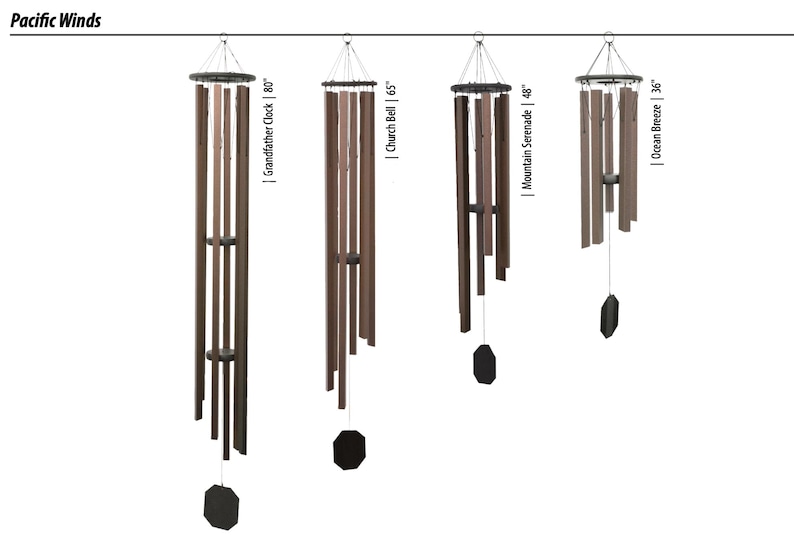 Large Amish Handcrafted Wind Chimes | Bronze Aluminum Tubes | Outdoor ...