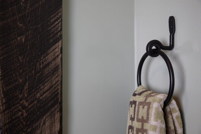 Amish-made Wrought Iron Towel Ring – Rustic Farmhouse Bathroom Decor - Etsy