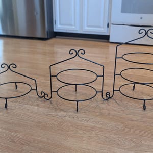 3 Tier Wrought Iron Pie Plate Holder - Holds Standard 9" Pie Plates ...