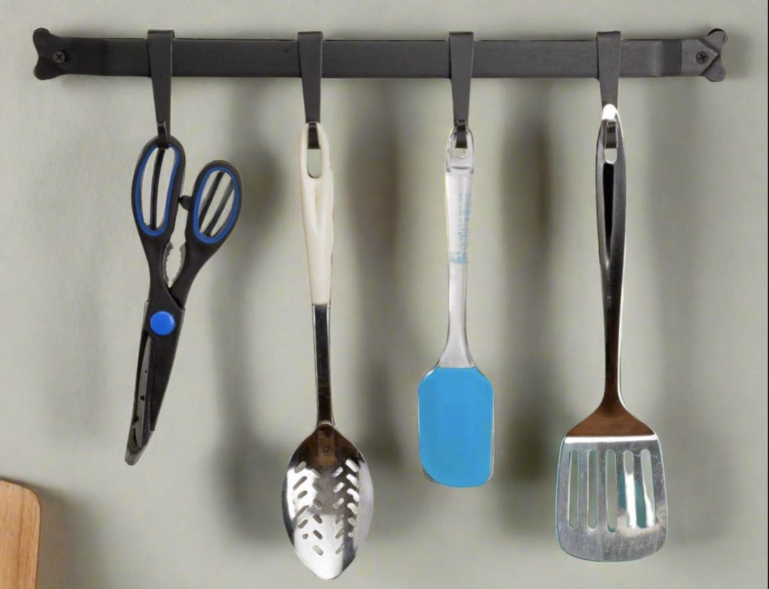 Amish Made Kitchen Utensil Hook Rack - Wall Mount - Made in USA - Etsy