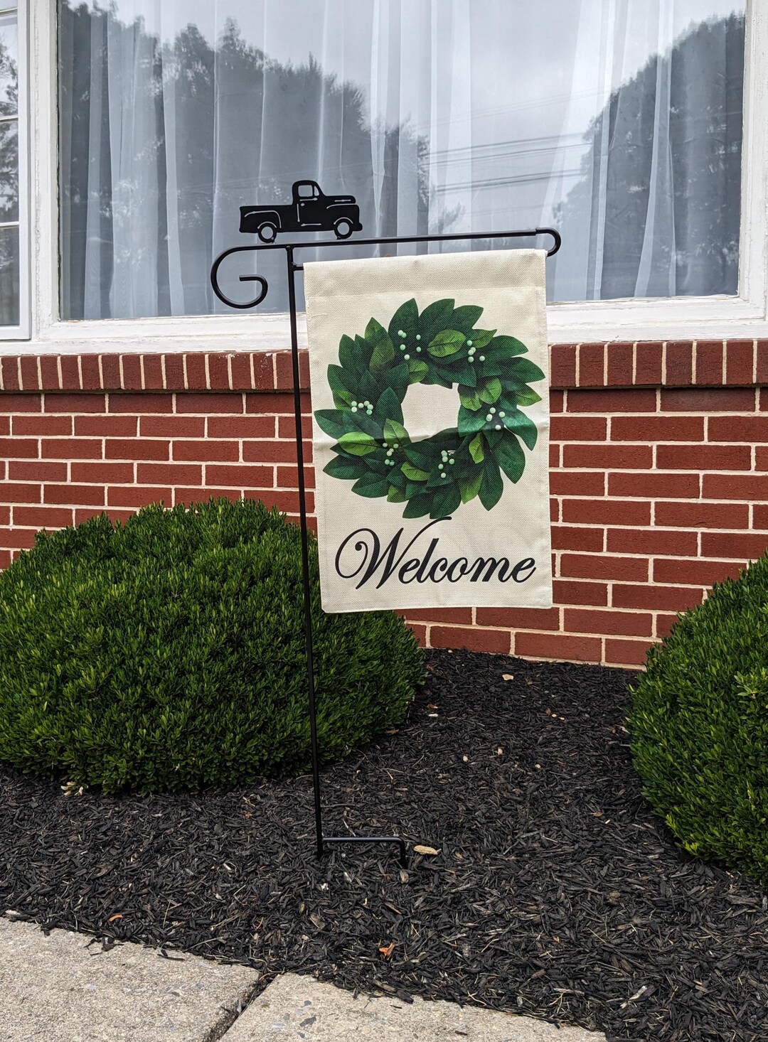 Wrought Iron Vintage Pickup Truck Flag Holder, 36 Inches Tall - Wind ...