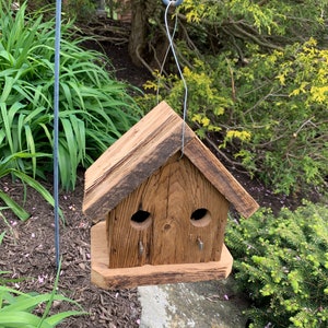 Rustic Hanging Condo Birdhouse Handmade Weather Resistant Double - Etsy