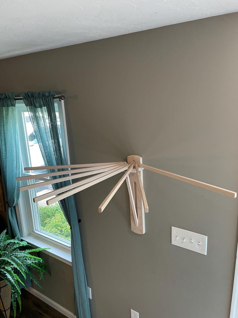 Amish-made Wall Mount Drying Rack – Space Saving RV Laundry - Etsy