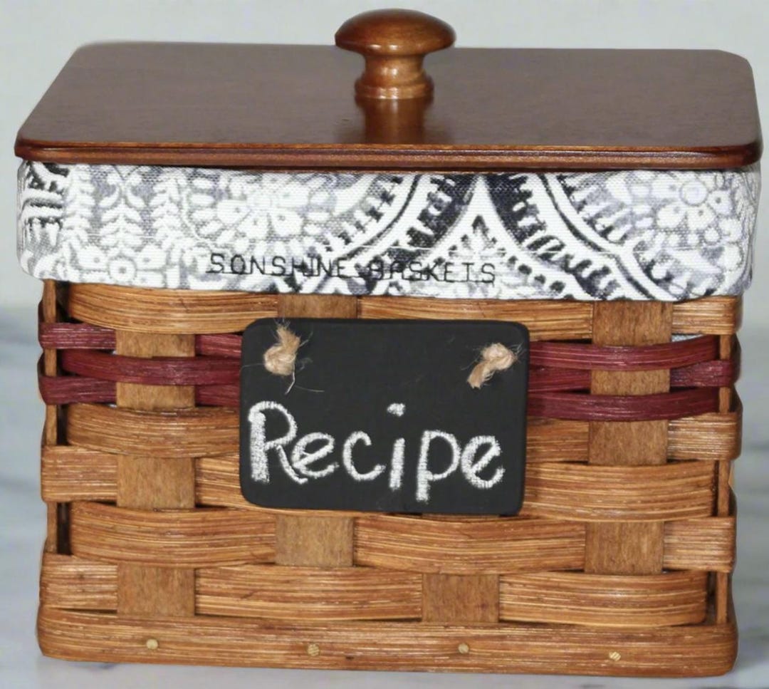 Amish Handmade Woven Recipe Box With Chalkboard - Etsy