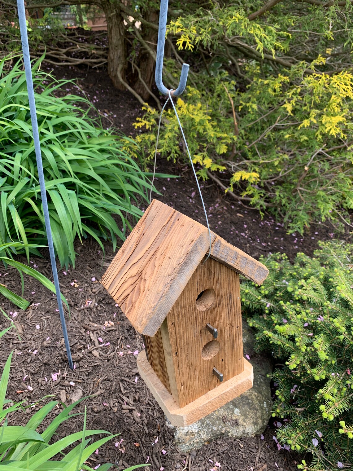 Rustic Hanging Birdhouse Handmade Weather Resistant Two Story - Etsy