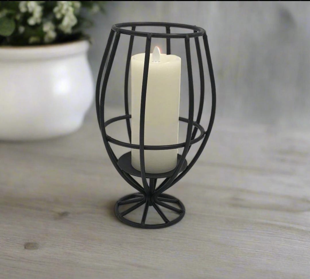 Black Wrought Iron Brandy Snifter Candle Holder - Amish Made - Etsy