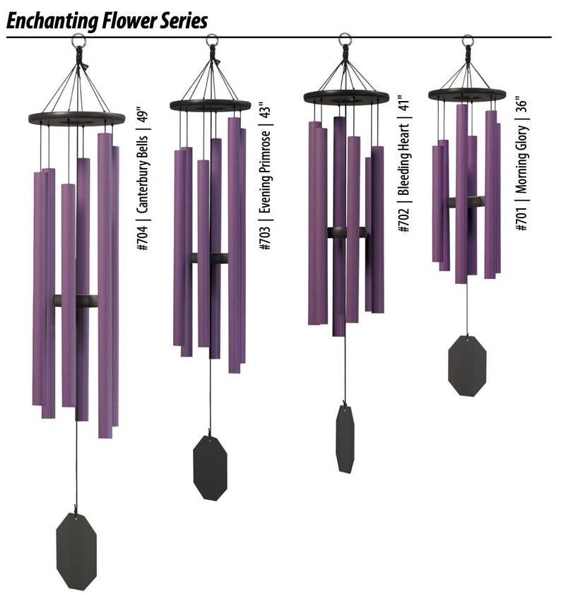 Large Amish Handcrafted Wind Chimes | Purple Aluminum Tubes | Outdoor ...