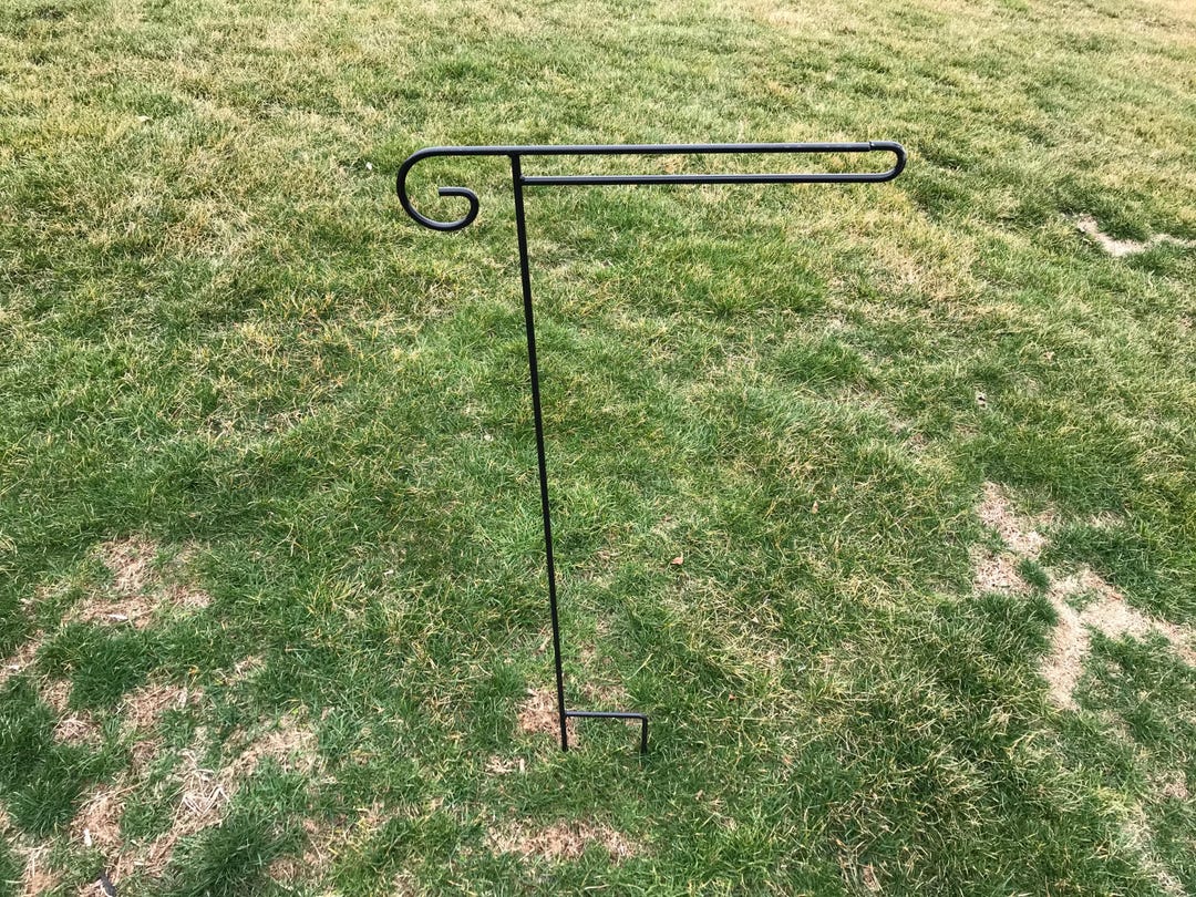 Wrought Iron Plain Free Standing Flag Holder - 36" Tall, Wind Resistant ...
