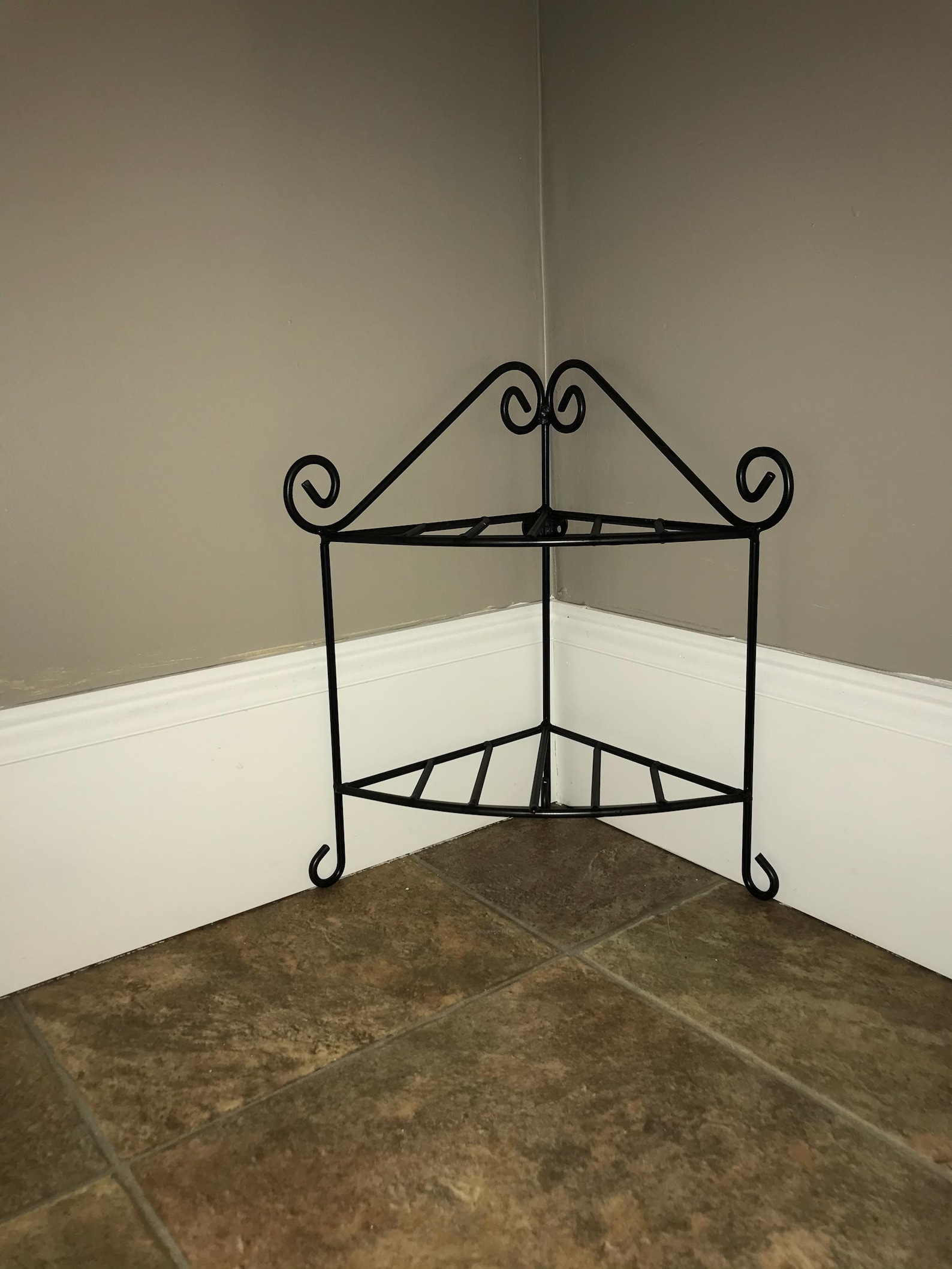 Wrought Iron Corner Shelf Stand - Etsy