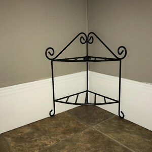 Wrought Iron Corner Shelf Stand - Etsy