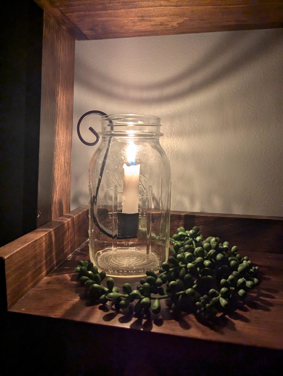 Mason Jar Insert Taper Candle Holder, Farmhouse Rustic Decor, Taper ...