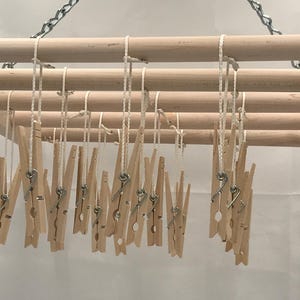 Wooden Clothespin Hanging Drying Rack Clip & Drip Style- 2 Sizes - Etsy