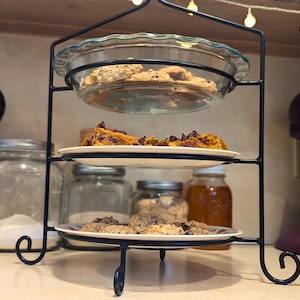 3 Tier Wrought Iron Pie Plate Holder - Holds Standard 9" Pie Plates ...