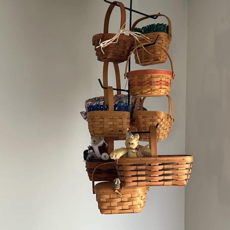 Amish Handmade Wrought Iron Basket Stand, Farmhouse Hat Rack - Etsy