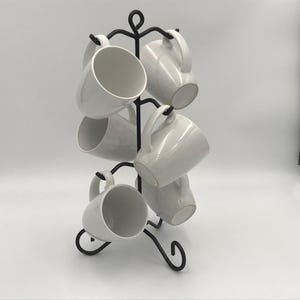 Wrought Iron Mug Holder | Mug Tree for Coffee Cup Storage | Kitchen ...
