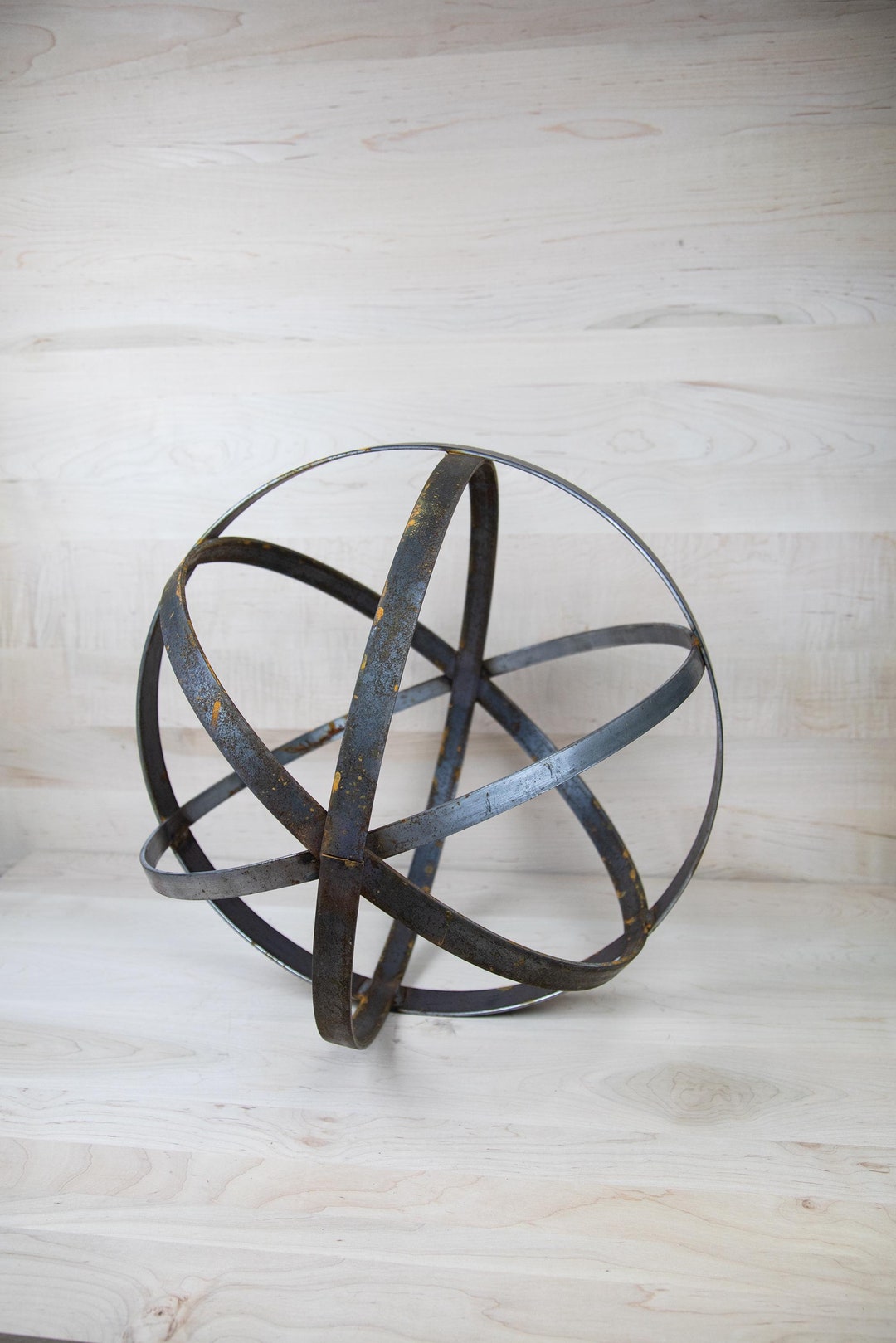 Rusty Metal Garden Orb Spheres - Multiple Sizes - Black or Rustic ...