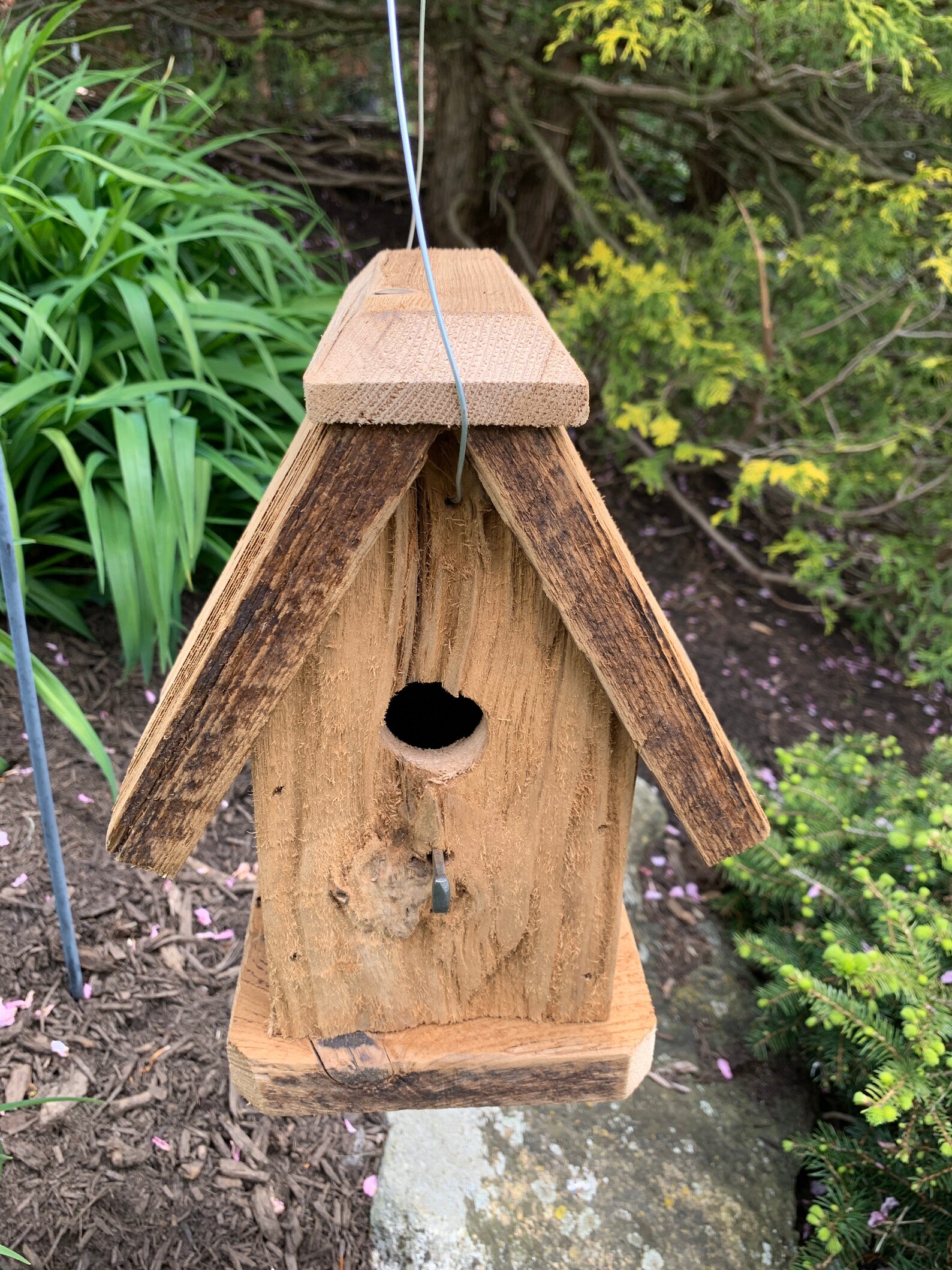 Rustic Hanging Wren Birdhouse Handmade Weather Resistant | Etsy