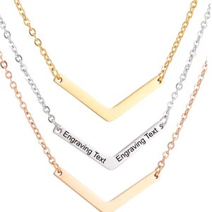 Fashion V Letter Shape Geometric Pendant Necklaces Stainless - Etsy