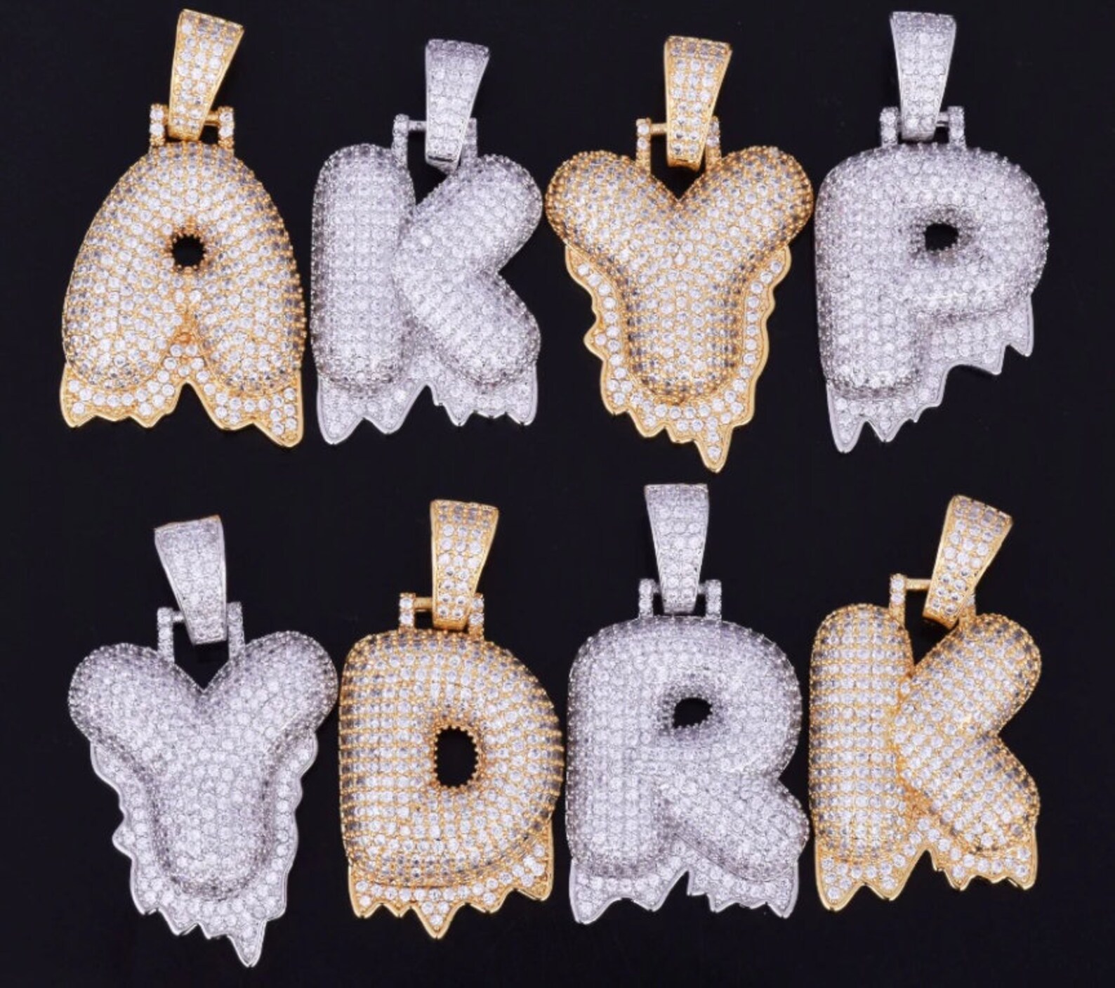 Custom Name Drip Bubble Letters Charms Necklaces & Pendant - Etsy