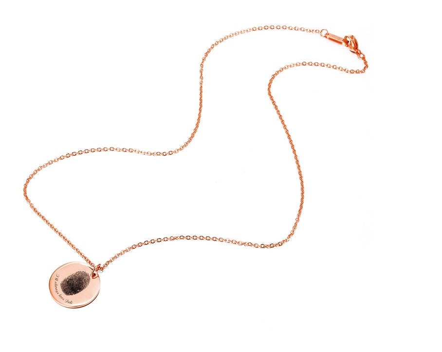 Custom Fingerprint Necklace Personalized Stainless Steel - Etsy