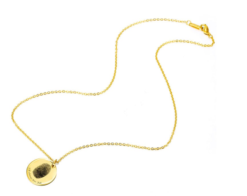 Custom Fingerprint Necklace Personalized Stainless Steel - Etsy