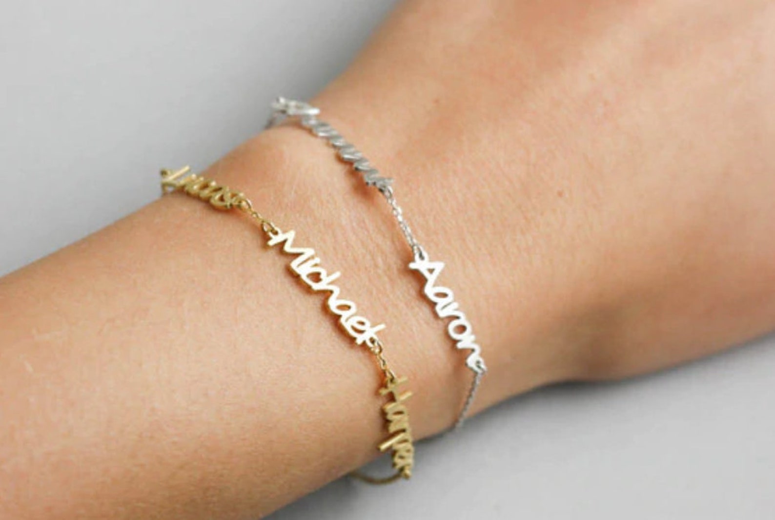 Fashion Customized 3 Names Chain Bracelet Handmade - Etsy