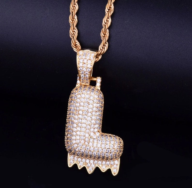 Custom Name Drip Bubble Letters Charms Necklaces & Pendant - Etsy