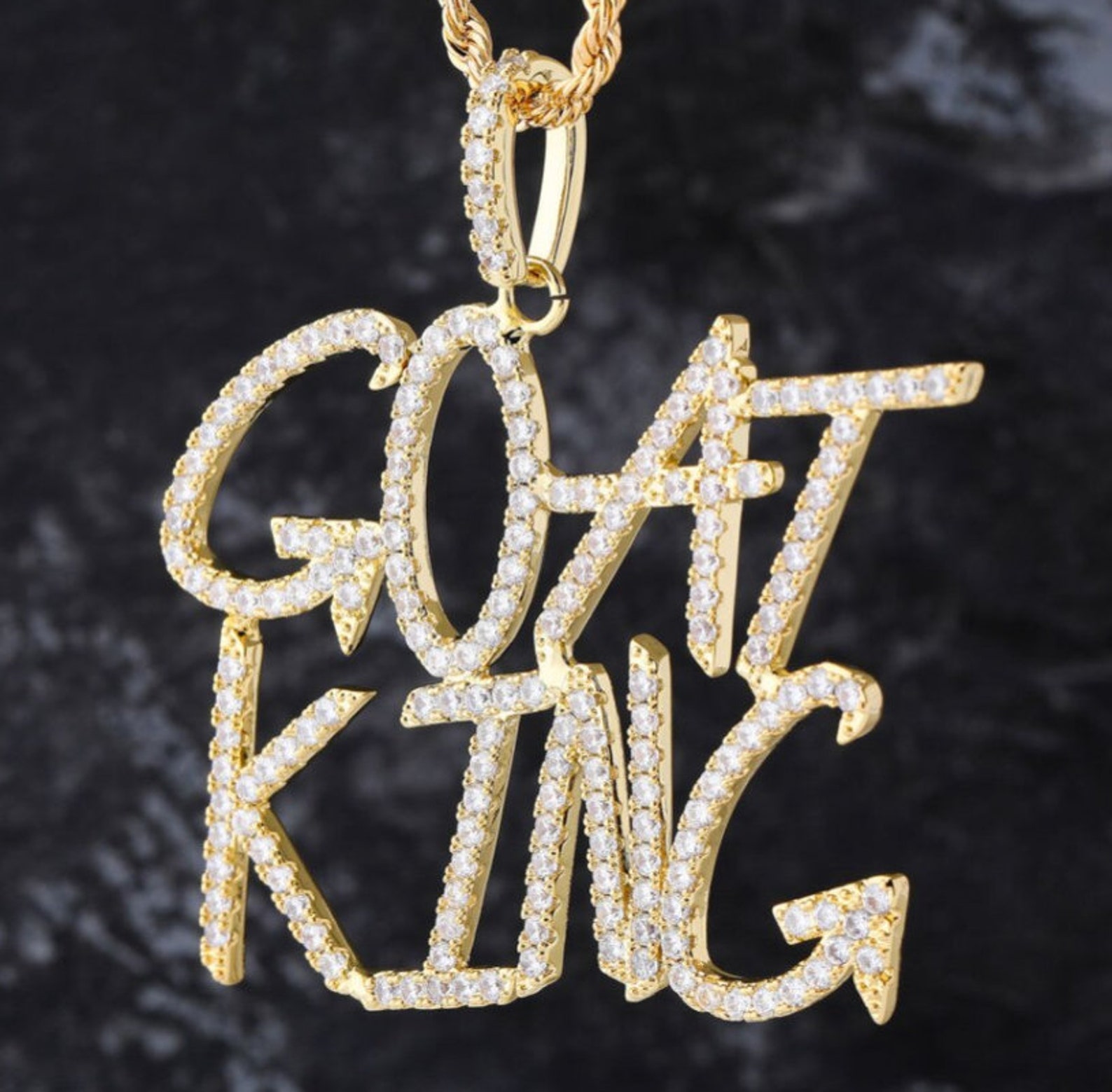 Custom Name Iced Out Tennis Letters Chain Pendants Necklaces | Etsy