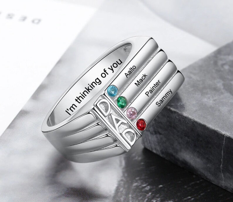 Personalized Silver Color Engraved Name Rings for Men - Etsy