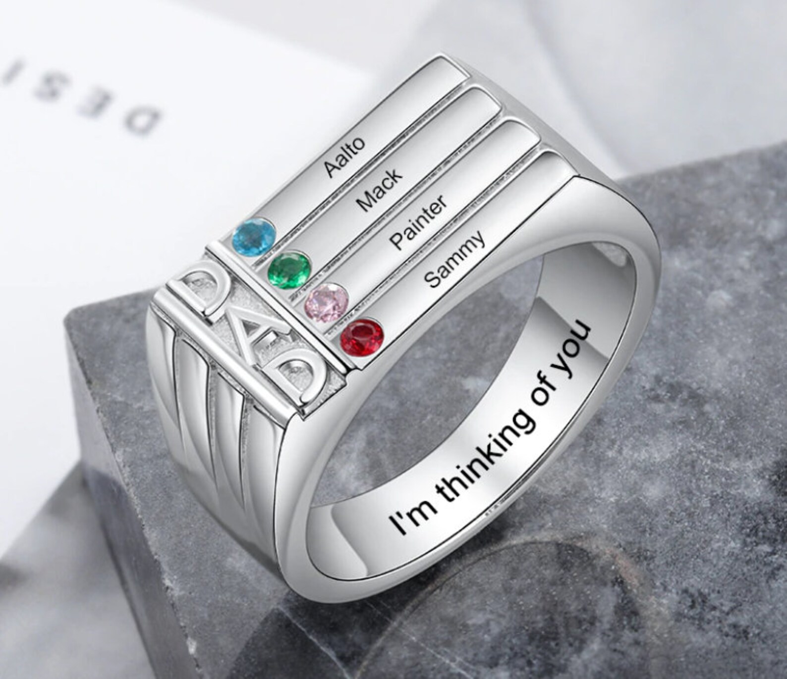 Personalized Silver Color Engraved Name Rings for Men - Etsy