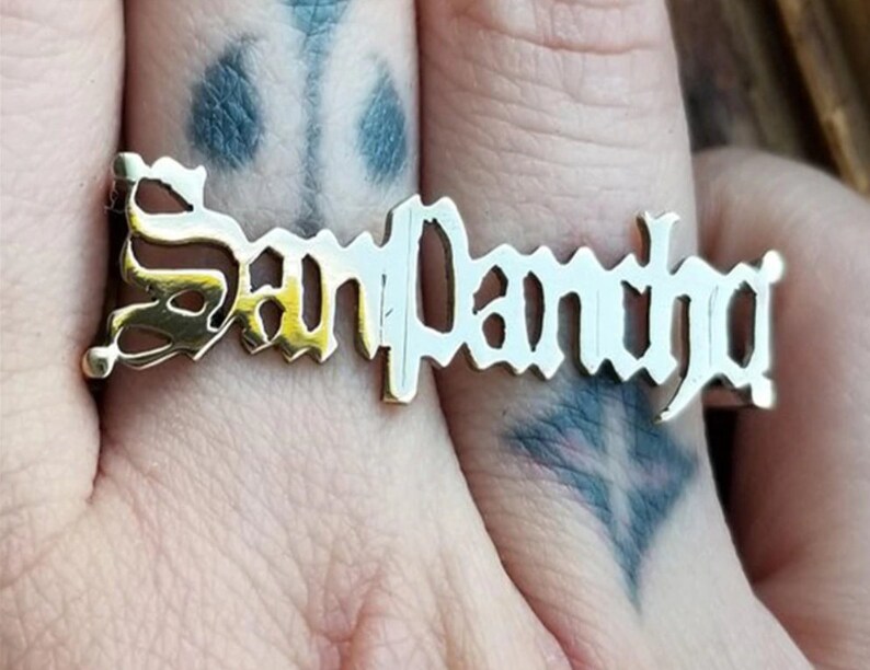 Custom Name Ring Knuckles Name Personalized Nameplate Ring - Etsy