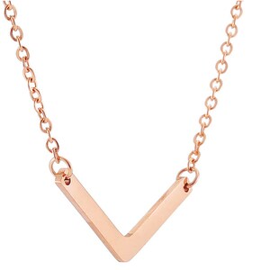 Fashion V Letter Shape Geometric Pendant Necklaces Stainless - Etsy