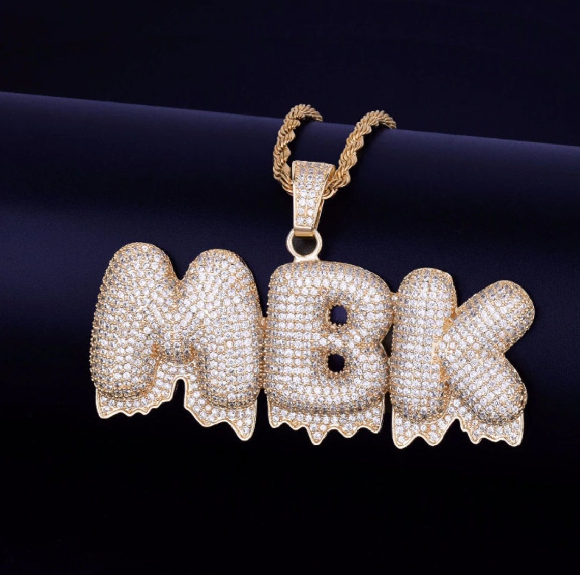 Custom Name Drip Bubble Letters Charms Necklaces & Pendant - Etsy