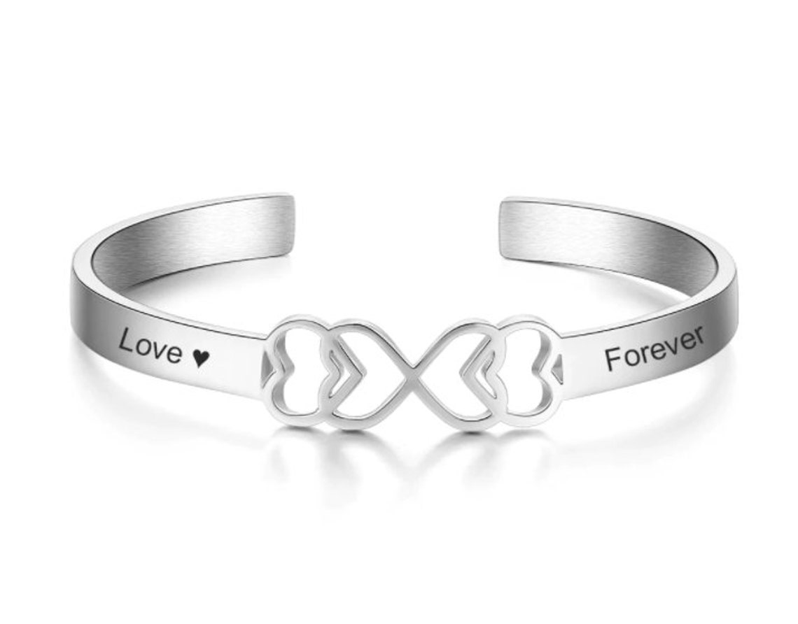 Customized Cuff Bracelets & Bangles with Heart Stainless Steel | Etsy