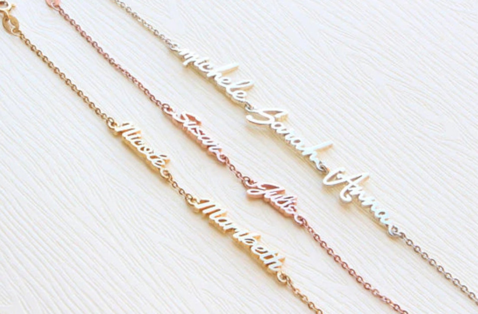 Fashion Customized 3 Names Chain Bracelet Handmade - Etsy
