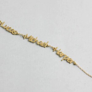 Fashion Customized 3 Names Chain Bracelet Handmade - Etsy