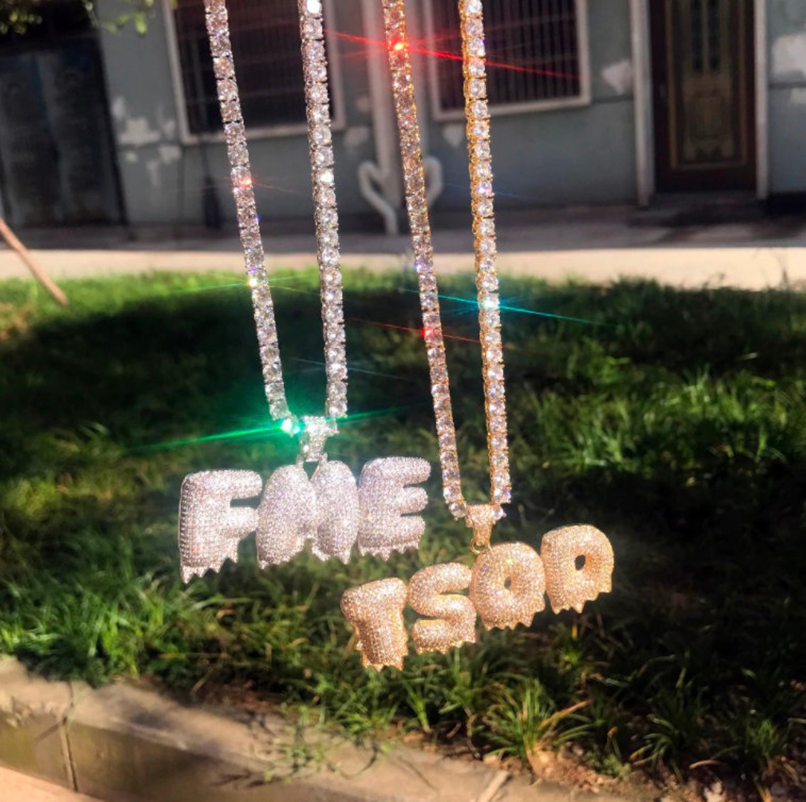 Custom Name Drip Bubble Letters Charms Necklaces & Pendant - Etsy