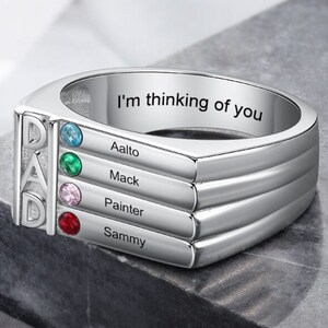 Personalized Silver Color Engraved Name Rings for Men - Etsy