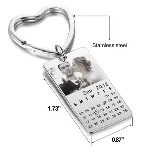 Personalized Custom Photo & Date Key Chains Fashion - Etsy