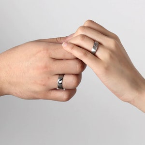 Personalized Heart Couple Rings With Zirconia Custom Inside Engraving ...