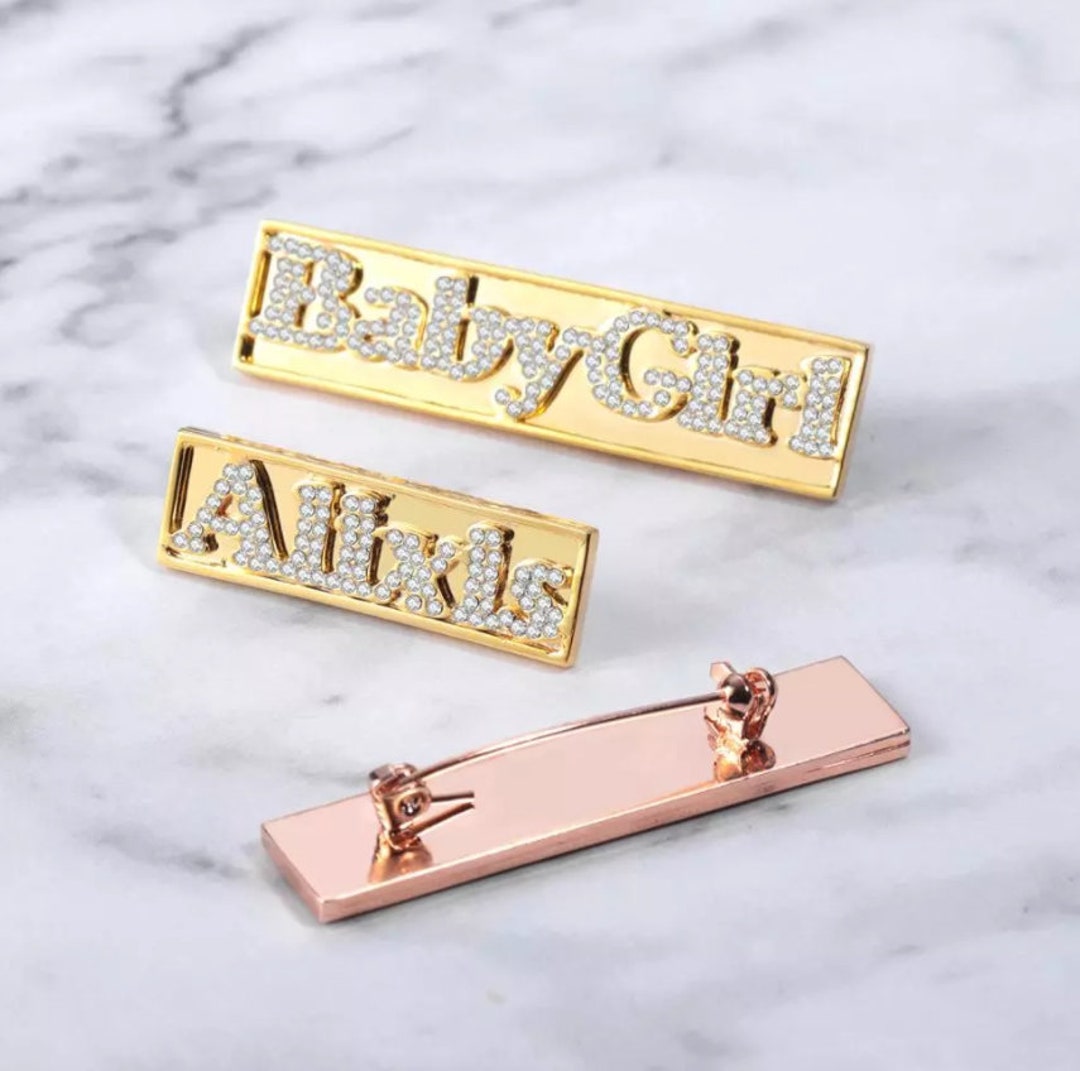 Personalized Custom Square Name Brooch/initial Letter Lapel Pin ...