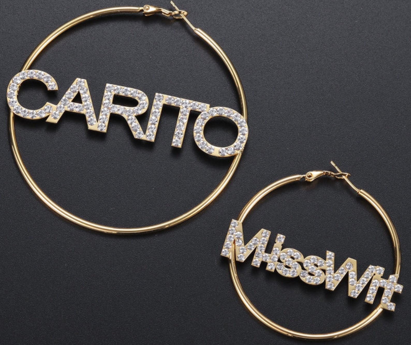 Custom Iced Out Bling Jewelry Personalized Name Large Earrings - Etsy